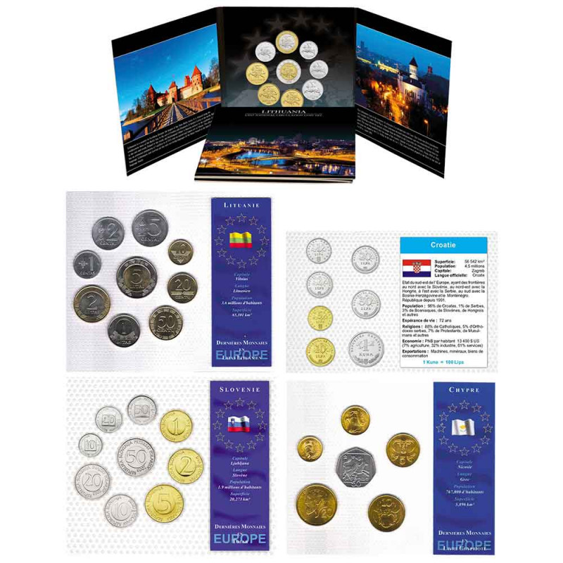 Lot 5 séries européennes pré-Euro - Trésor du Patrimoine