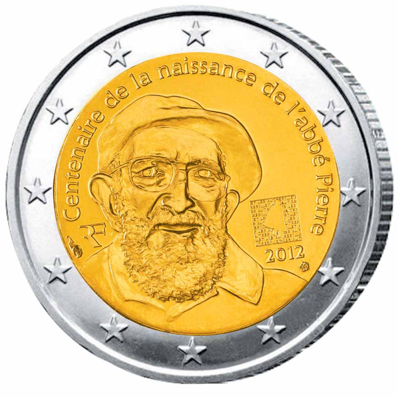 2 Euro Abbé Pierre - France 2012 - Trésor du Patrimoine