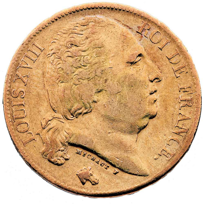 20 Francs Or Louis XVIII Buste Nu 1817L - Trésor du Patrimoine
