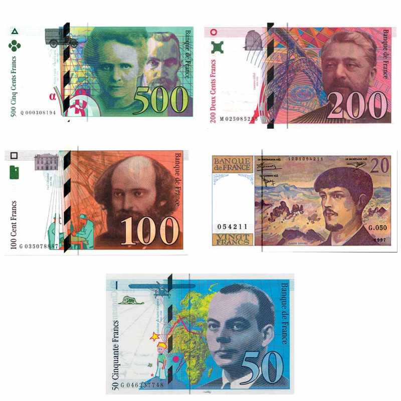 Billets français en francs - Trésor du Patrimoine