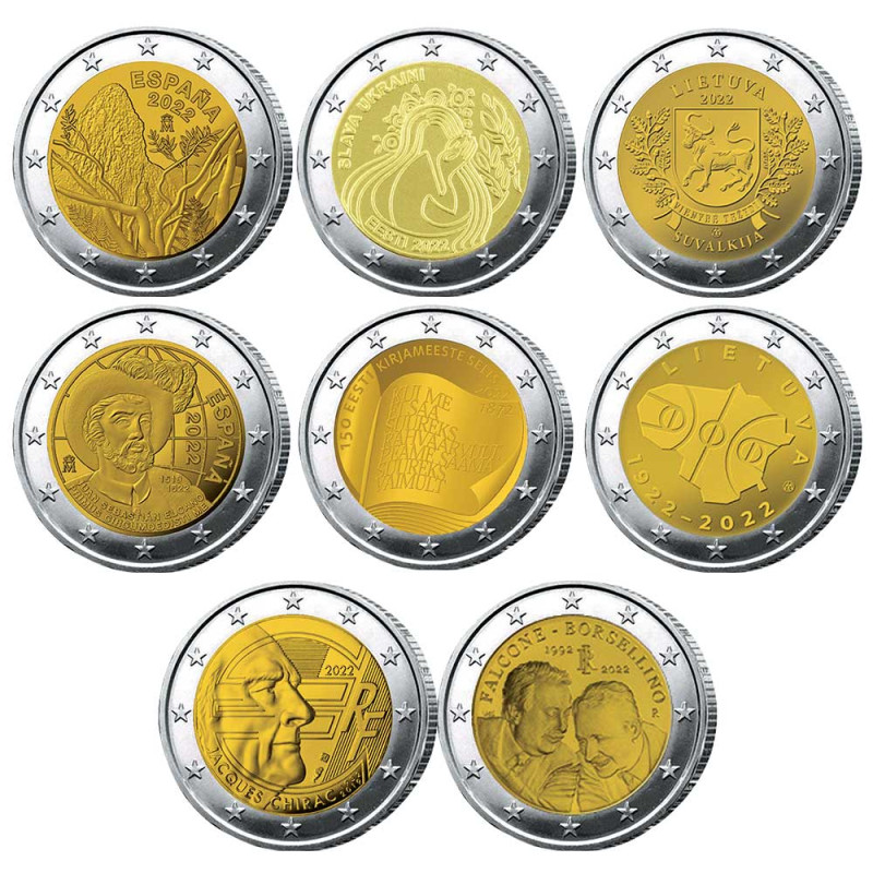 Lot 23 x 2 Euro commémoratives 2022 - Trésor du Patrimoine