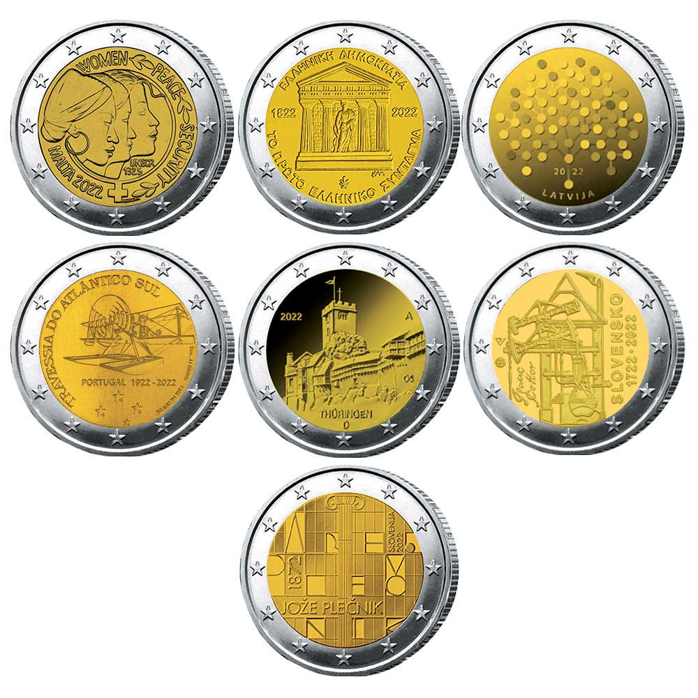 Lot 23 x 2 Euro commémoratives 2022 - Trésor du Patrimoine