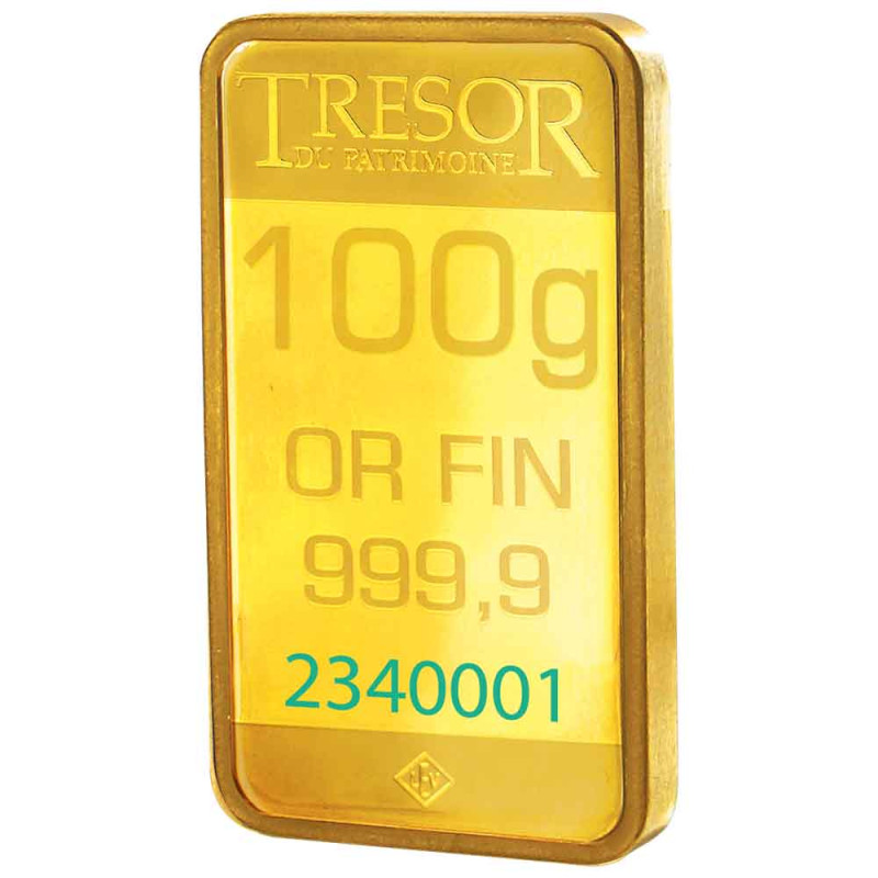 Lingot Or 100 grammes - Trésor du Patrimoine