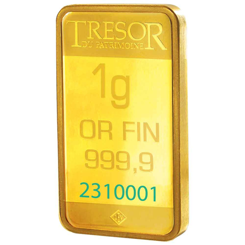 Lingot Or 1 gramme - Trésor du Patrimoine