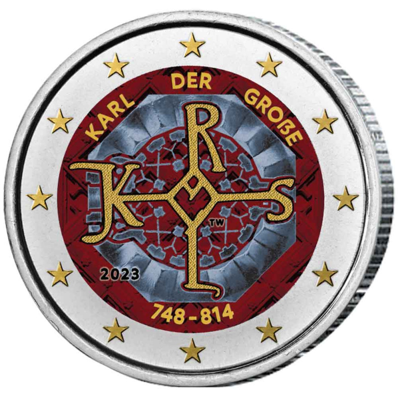2 Euro Croatie 2023 colorisée