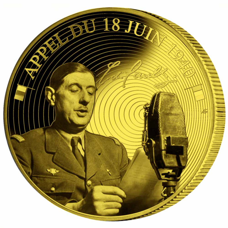 Appel du 18 Juin 1940 dorée - Trésor du Patrimoine