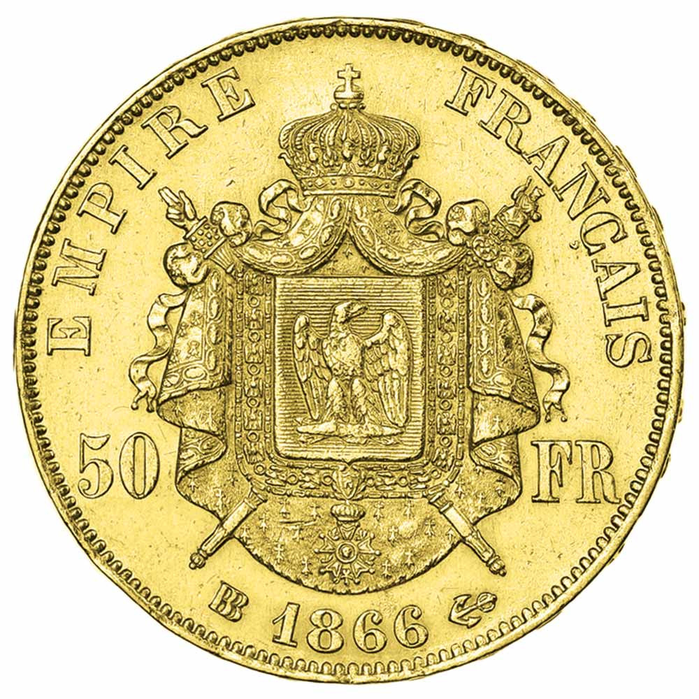 50 Francs Or Napoléon III 1866 BB - Tête Laurée - Trésor du Patrimoine