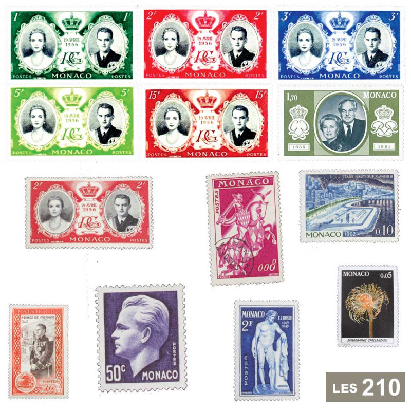 Lot des 210 timbres Monaco - Trésor du Patrimoine