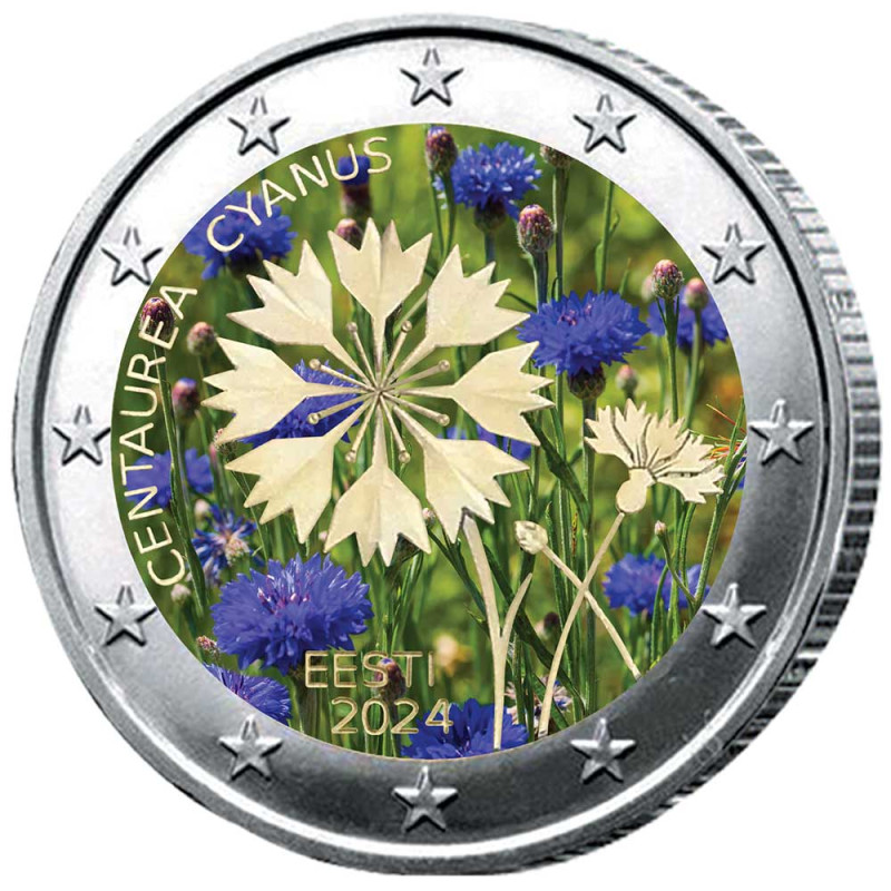 2 Euro Estonie 2024 - Bleuet - Trésor du Patrimoine