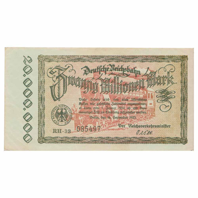 20 Millions de Marks 1923 - République de Weimar - Trésor du Patrimoine