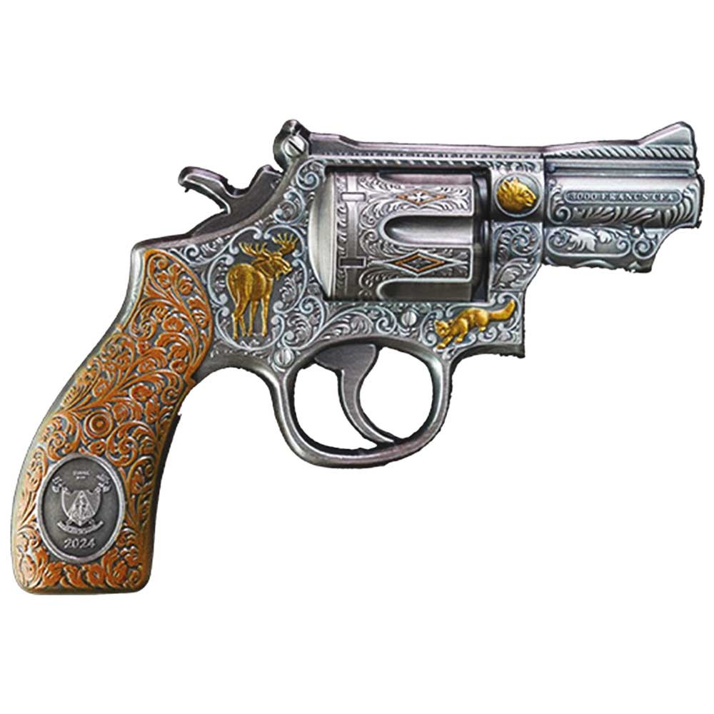 1000 Francs Argent CFA 2024 colorisée - Revolver - Trésor du Patrimoine