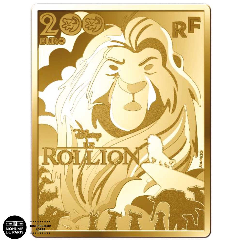 200 Euro Or France BE 2024 - Le Roi Lion - Trésor du Patrimoine