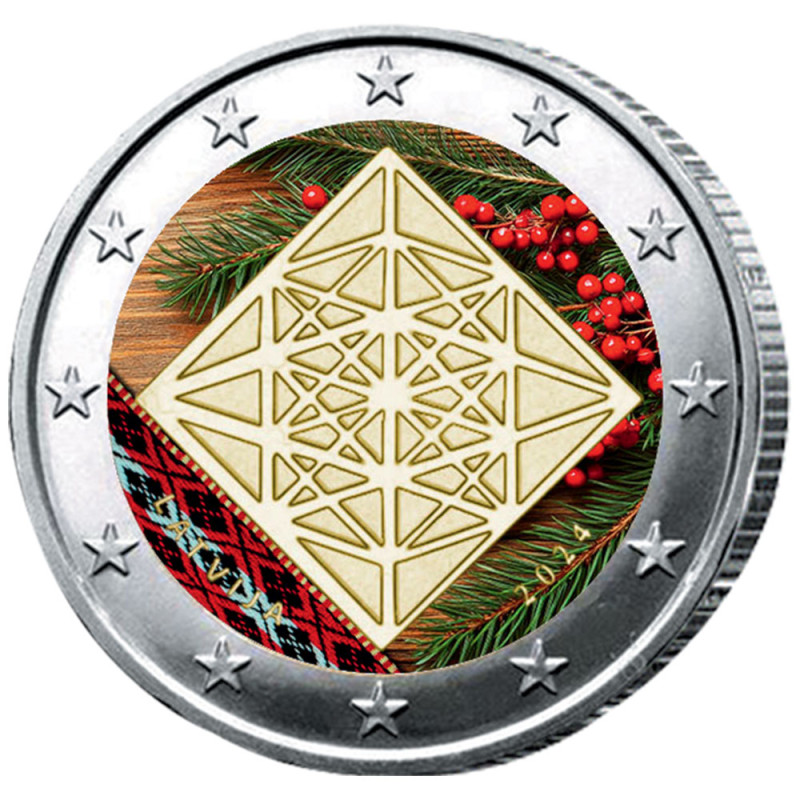2 Euro Lettonie 2024 colorisée - Puzuris - Trésor du Patrimoine