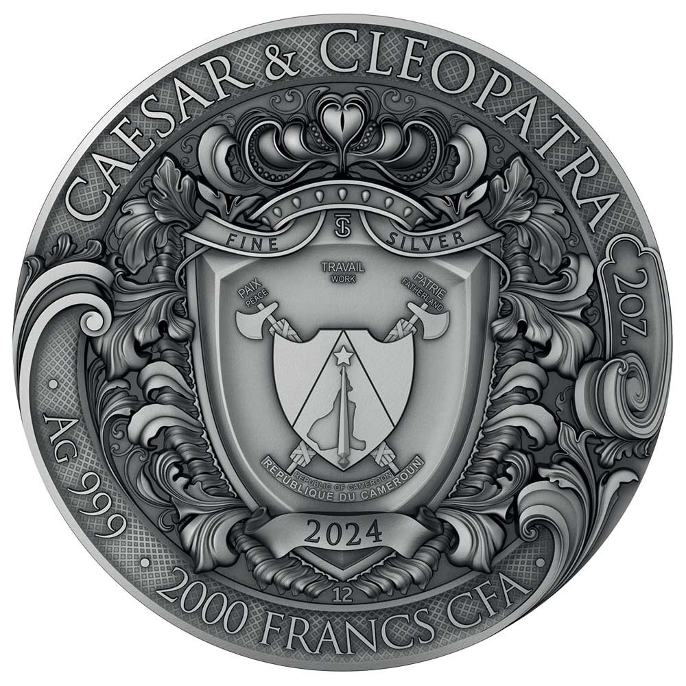 2000 Francs Argent CFA 2024 colorisée - César et Cléopâtre - Trésor du ...