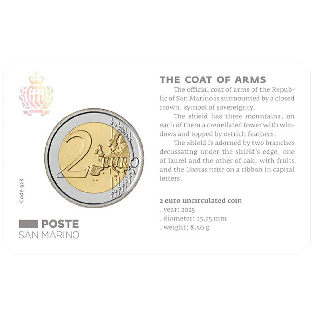 2 Euro Saint-Marin 2025 - Armoiries de Saint-Marin - Trésor du Patrimoine