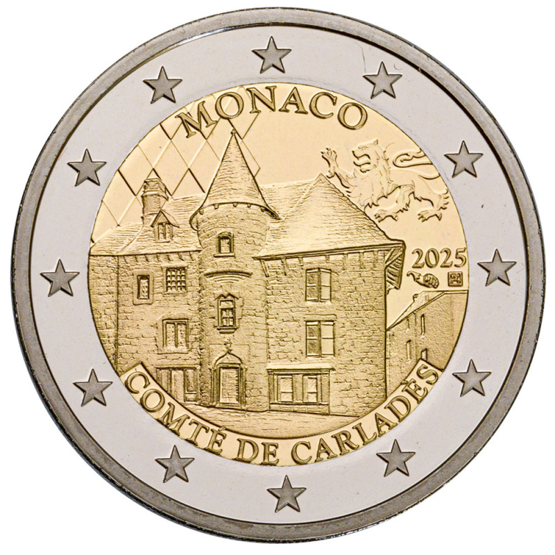 2 Euro Monaco BE 2025 - Comté de Carladès - Trésor du Patrimoine