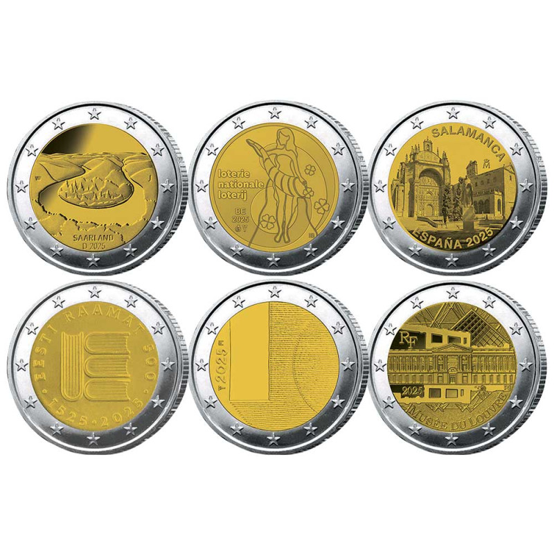 Lot 12 x 2 Euro commémoratives 2025 - Trésor du Patrimoine