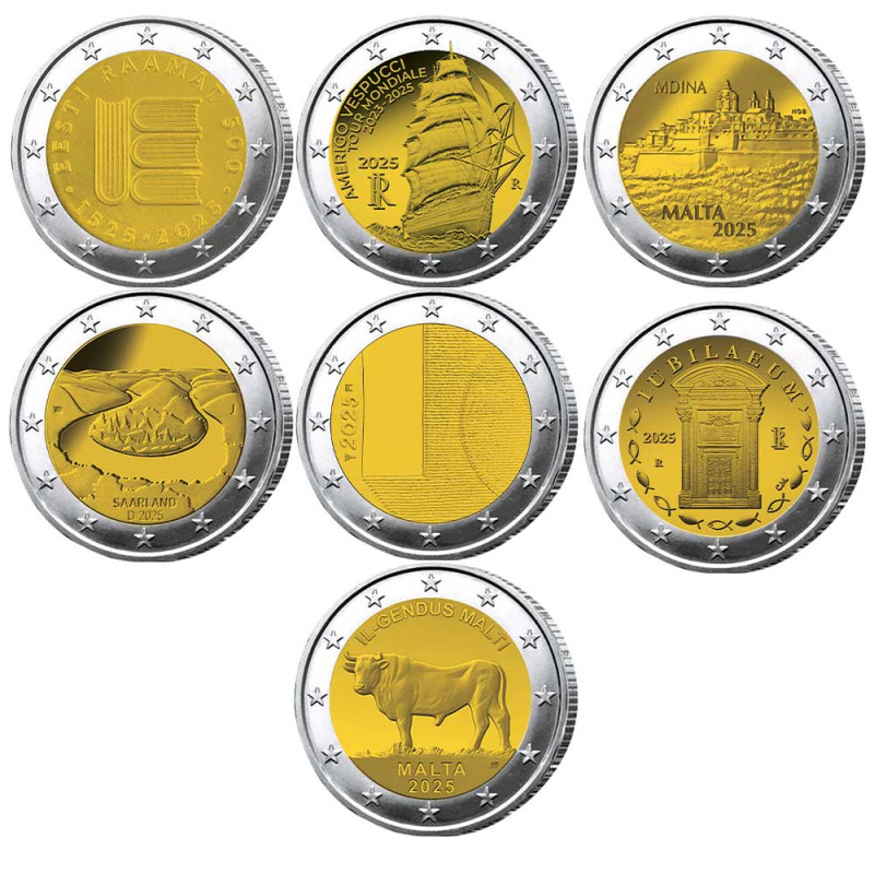 Lot 14 x 2 Euro commémoratives 2025 - Trésor du Patrimoine