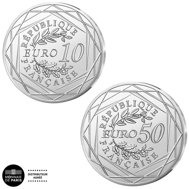 Lot 10 et 50 Euro Argent France 2025 - Tour de France - Trésor du ...