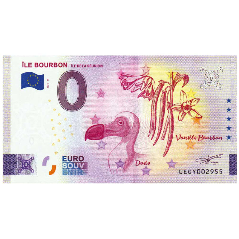 Billet Souvenir 0 Euro - Île Bourbon - Île de la Réunion - Trésor du ...