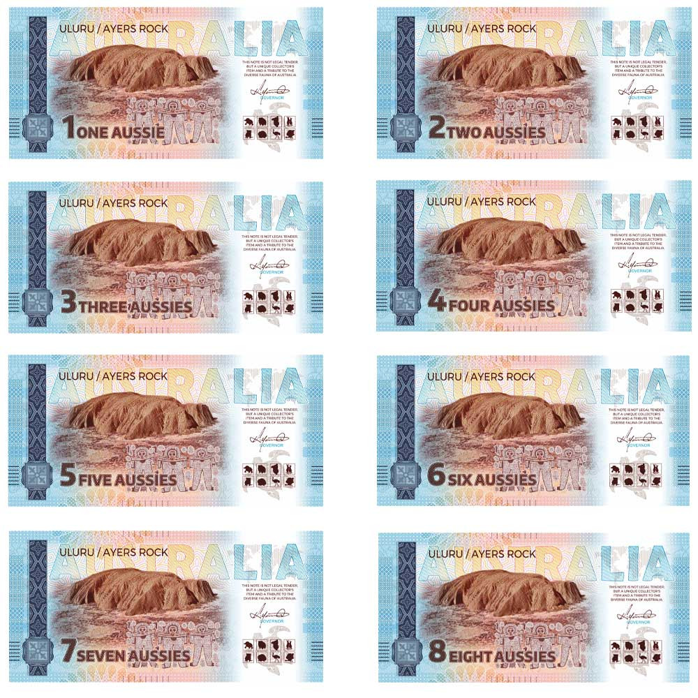 8 billets souvenir Australie - Trésor du Patrimoine