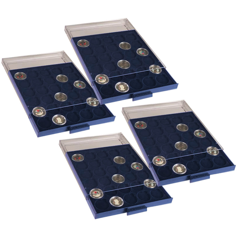 Lot 4 Médaillier 2 Euro en capsules cases carrées - Trésor du Patrimoine