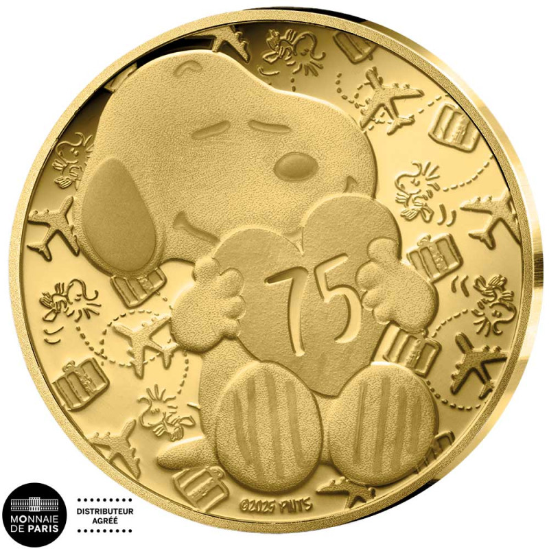 5 Euro Or France BE 2025 - 75 ans de Snoopy - Trésor du Patrimoine