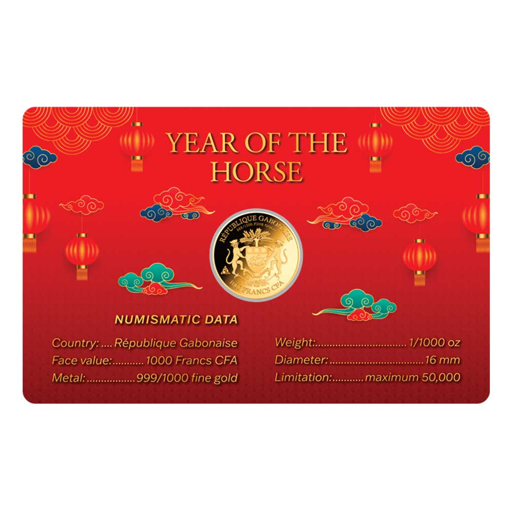 1000 Francs CFA Or - Année du Cheval - Trésor du Patrimoine