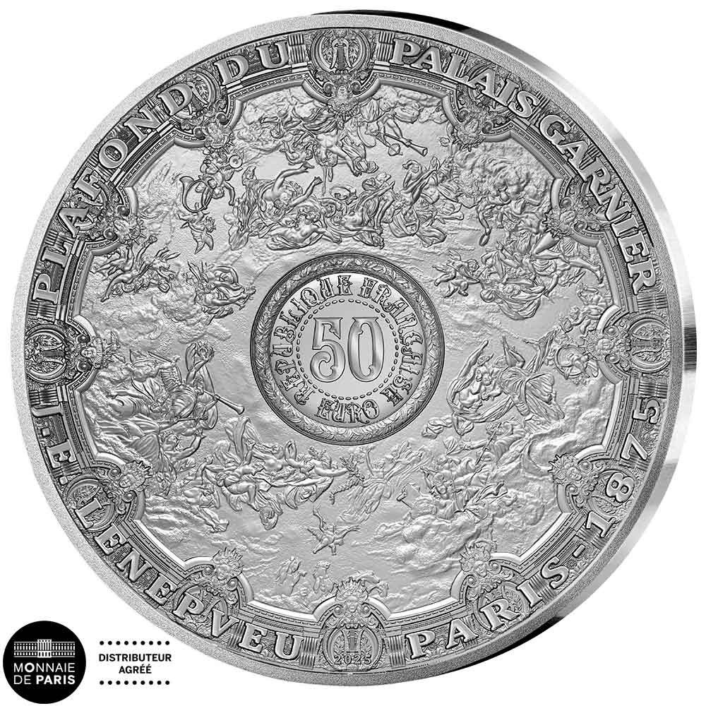 50 Euro Argent BE 2025 - Les plafonds de l’Opéra Garnier - Trésor du ...