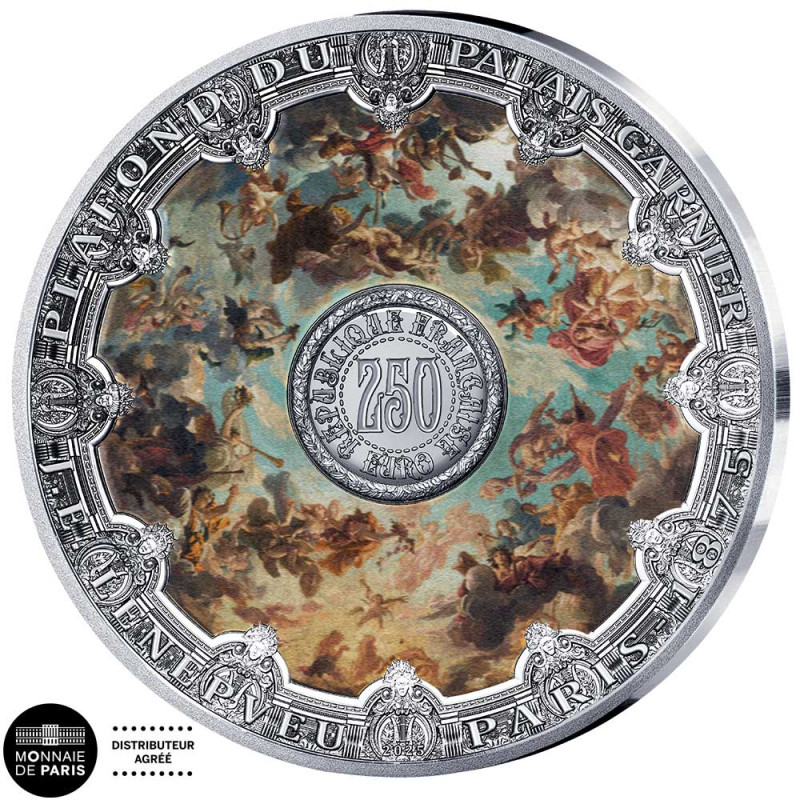 250 Euro Argent France BE 2025 colorisée - Les plafonds de l’Opéra ...