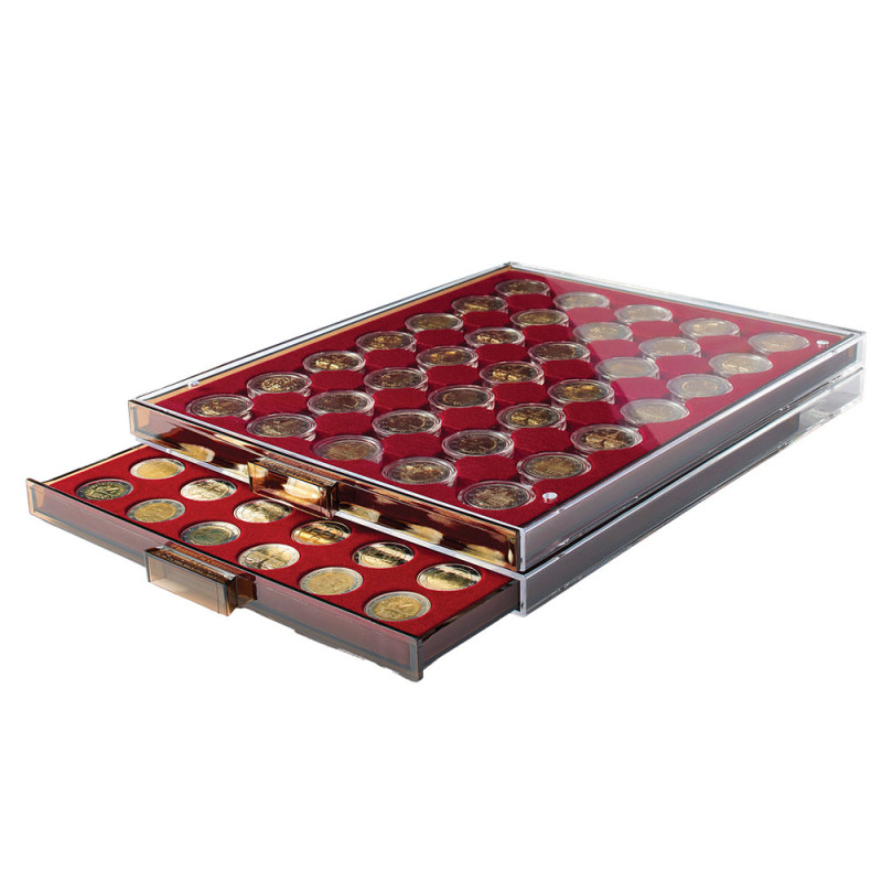 Médailler 35 cases rondes (Ø 32 mm) - Trésor du Patrimoine