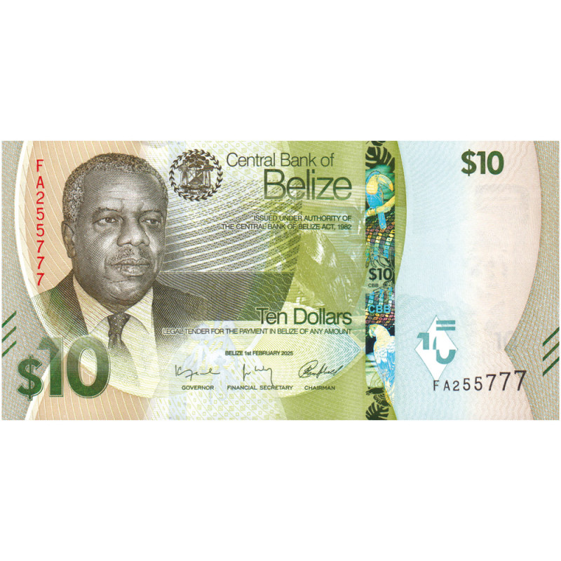 10 Dollars Belize 2025 - Trésor du Patrimoine