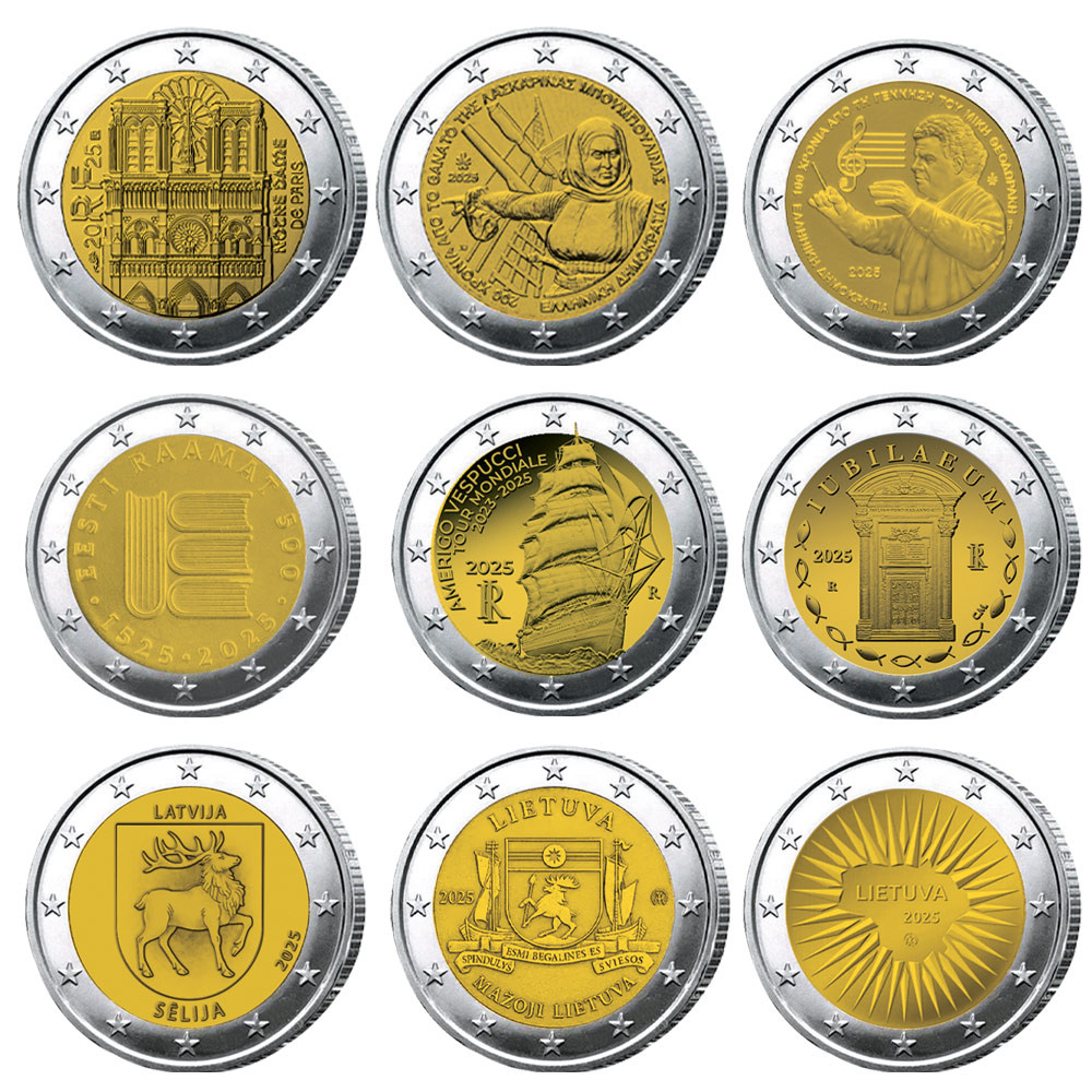 Lot 25 x 2 Euro commemorative 2025 - Trésor du Patrimoine