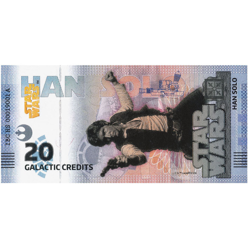 Billet Souvenir 20 Crédits Galactic - Han Solo - Trésor du Patrimoine